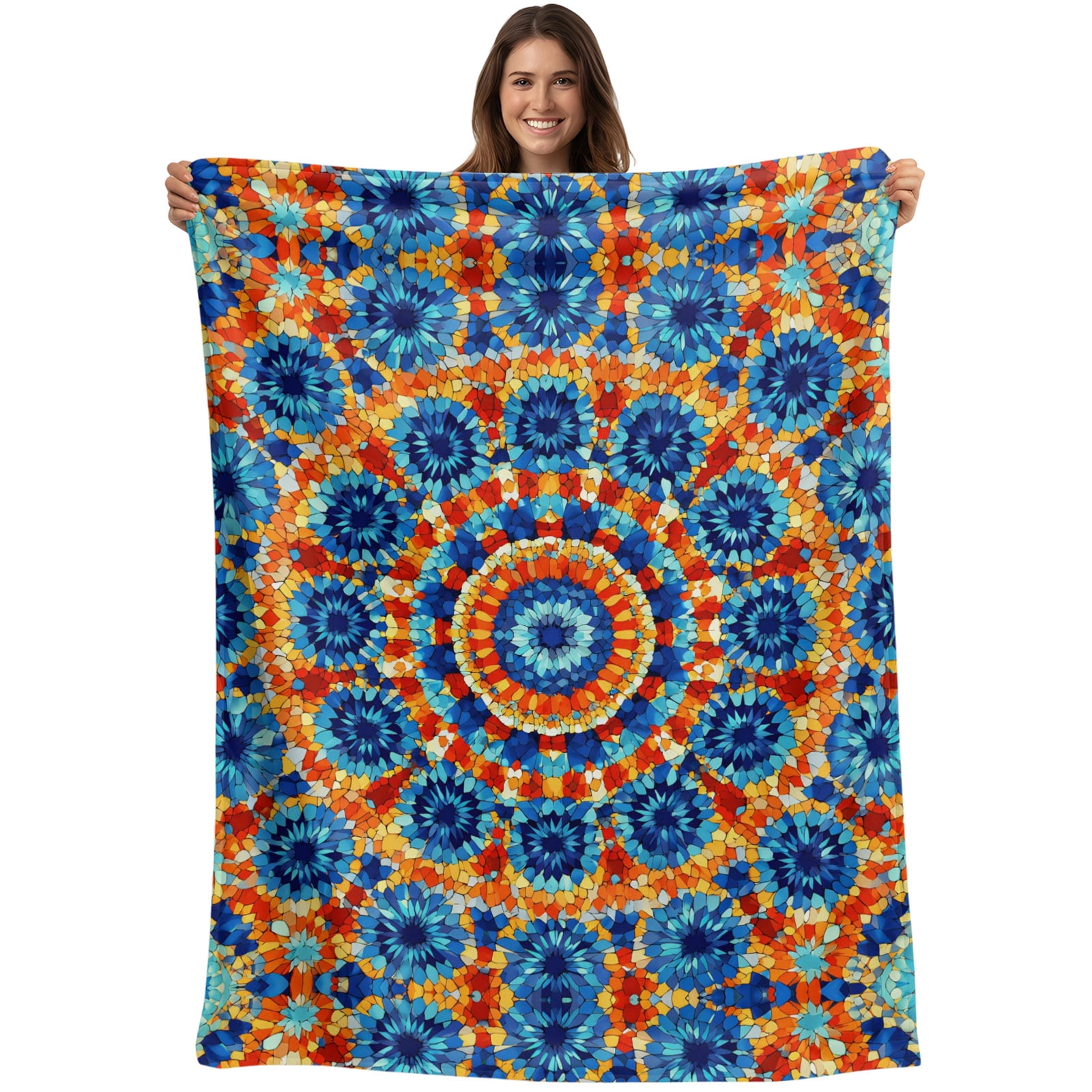 Boho Medallion Blanket Soft Cozy Warm Throw Blanket for Couch, Plush ...