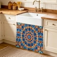 Boho Medallion Cabinet Curtains 35"W x 35"L, Farmhouse Southwest Aztec ...