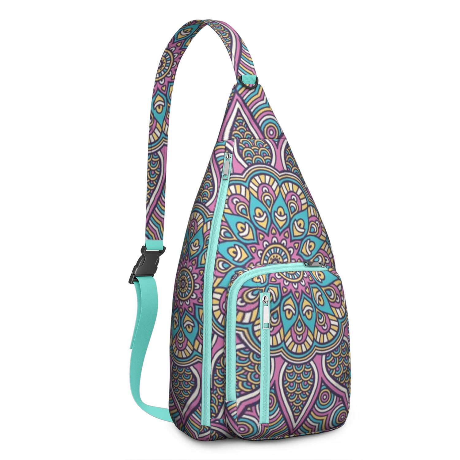 Boho Meditation Chest Bag - Traditional Mandala Design Sling Backpack ...
