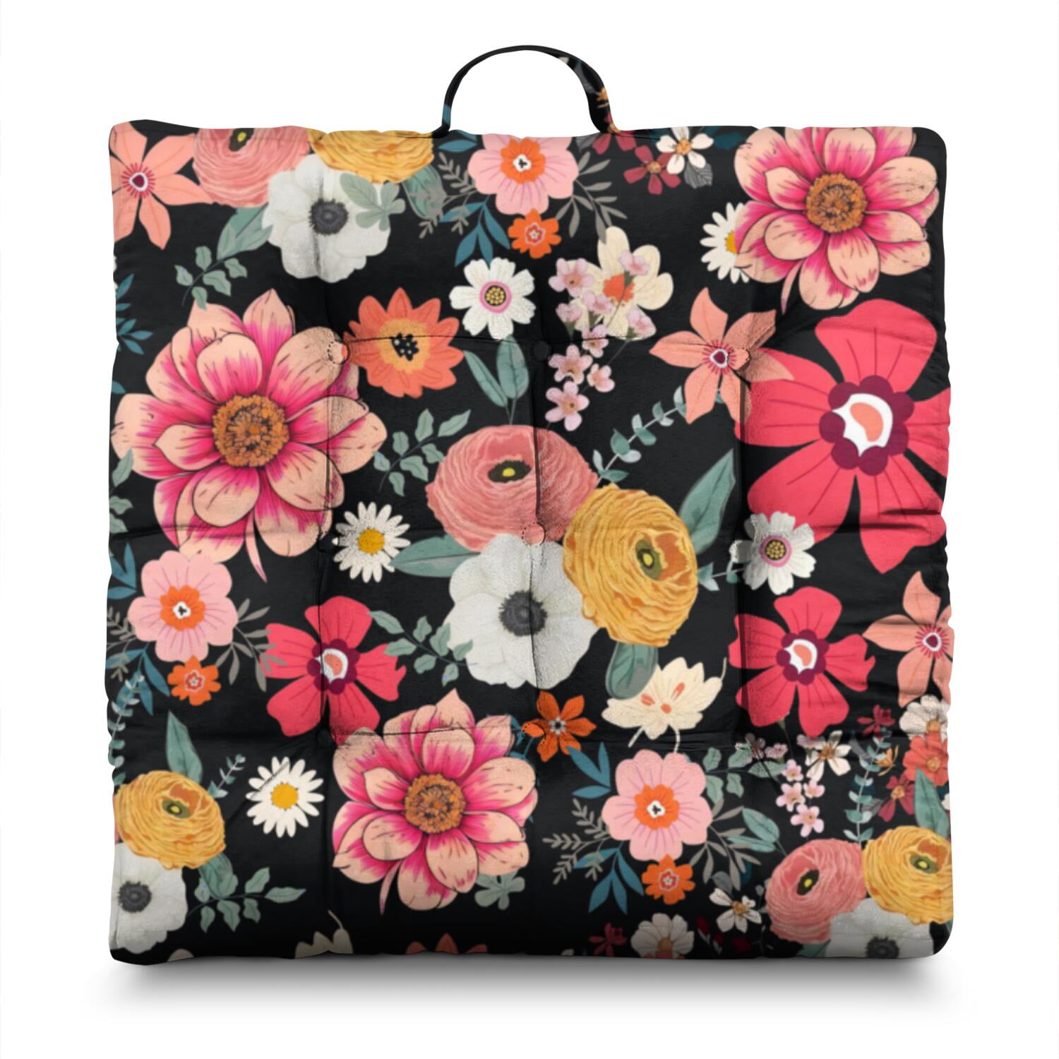 Boho Meditation Floor Pillow 22 Inch, Square Dutch Velvet Cushion for ...