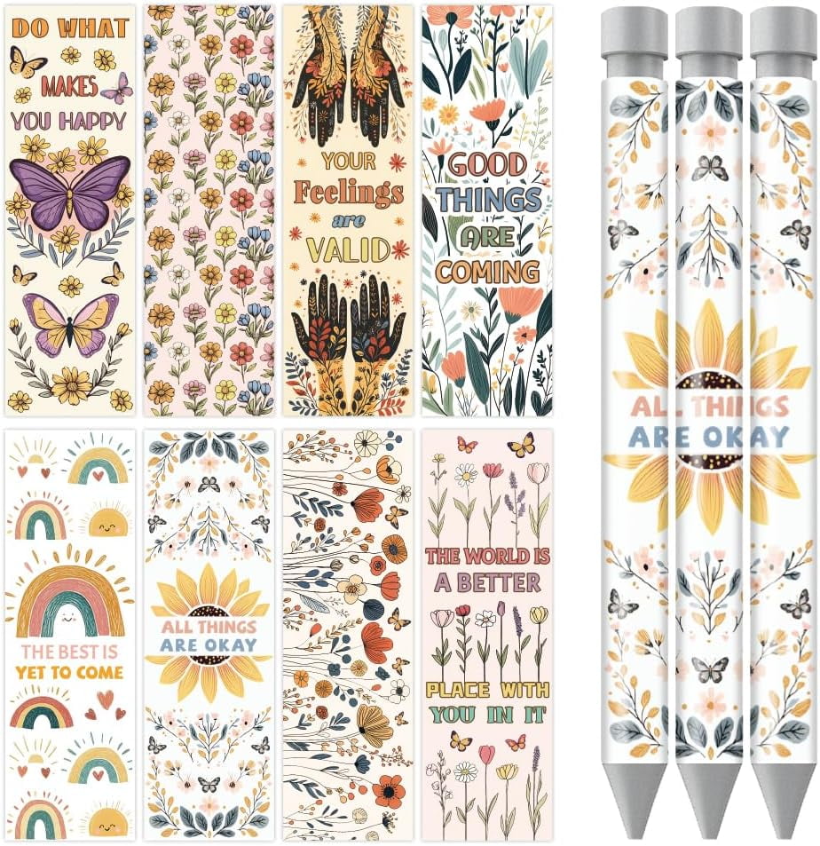 Boho Mental Health UV DTF Pen Wraps Transfer Sticker 48 Sheets ...