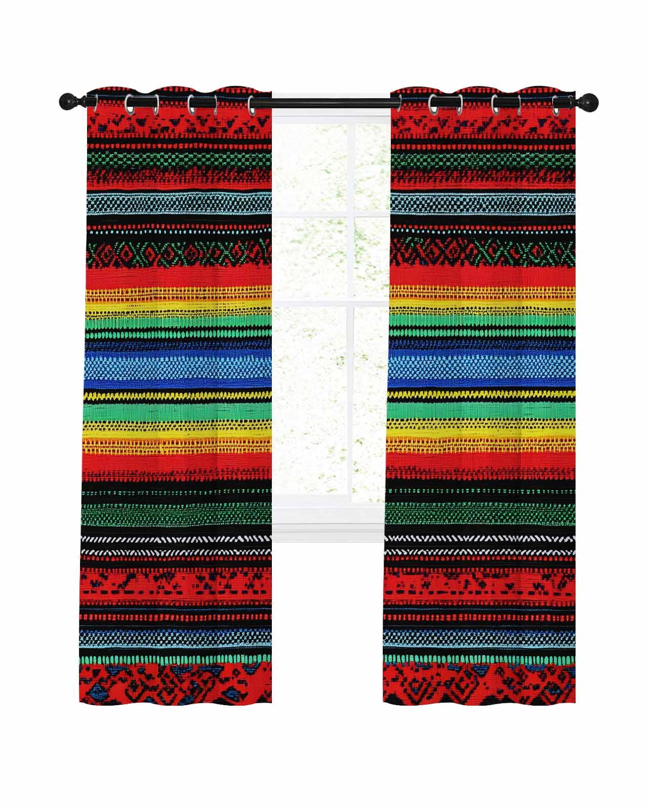 Boho Mexico Blackout Curtains, Light Blocking Print Window Curtains ...