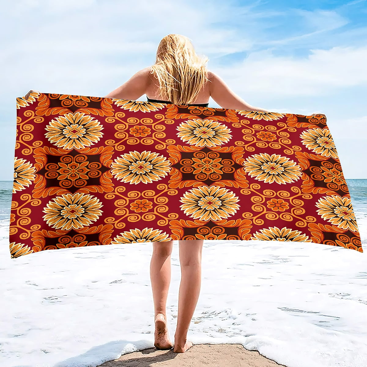 Boho Microfiber Beach Towel Oversize Extra Large Quick Drying Sand Free ...
