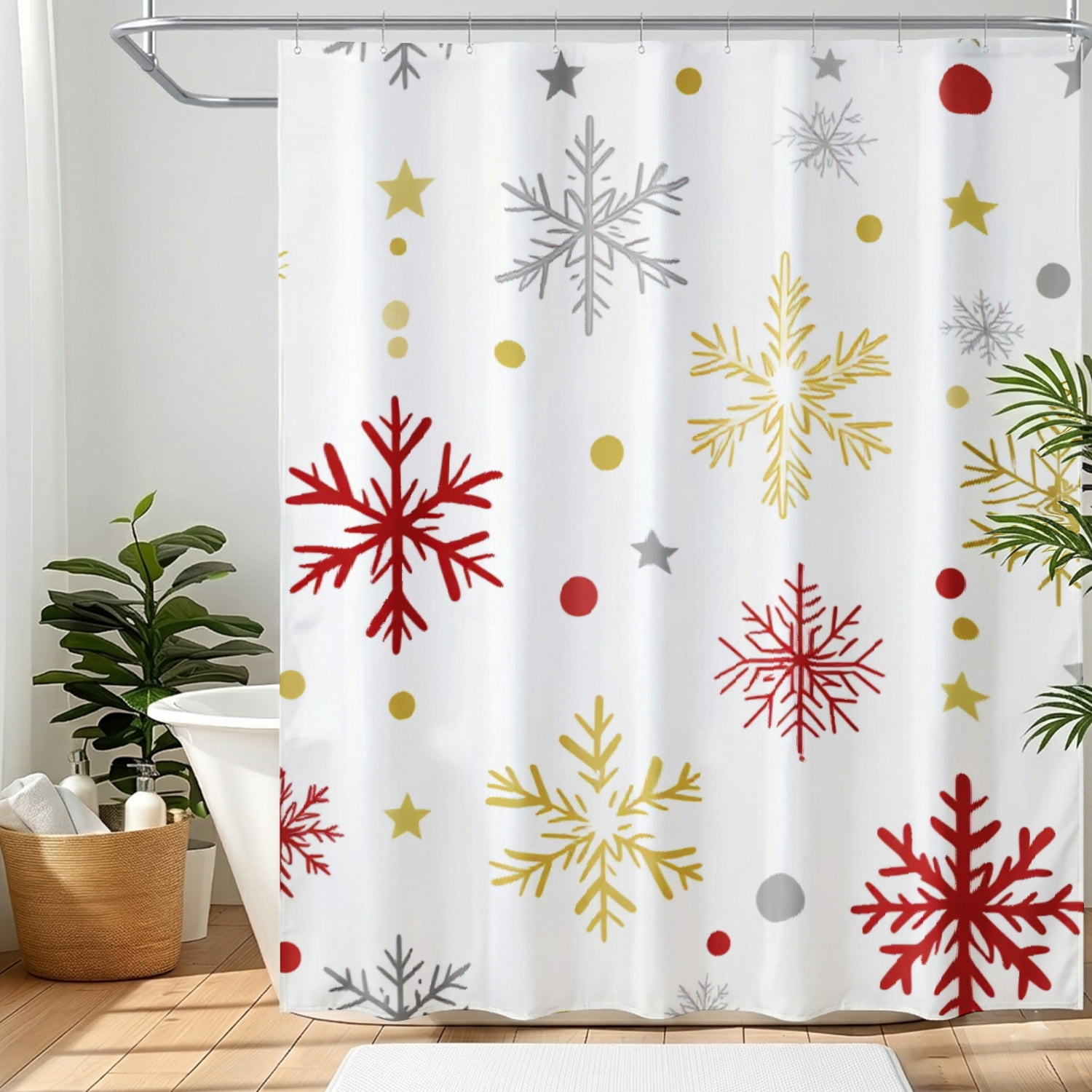Boho Mid Century Arch Geometric Line Art Shower Curtain Minimalist Sun ...