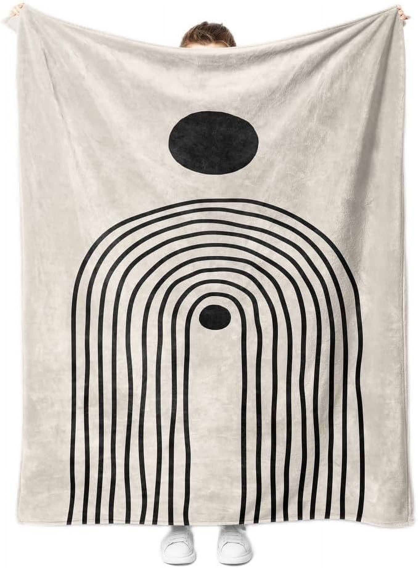 Boho Mid Century Blankets Orange Beige Throws Abstract Modern Aesthetic ...