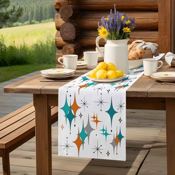 Boho Mid-Century Diamond Pattern Table Runner 60 Inch Long Modern ...