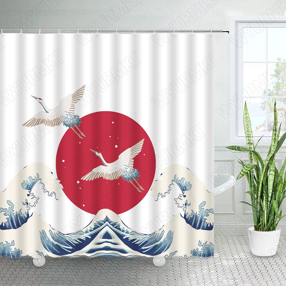 Boho Mid Century Modern Shower Curtains Abstract Retro Geometric Arch