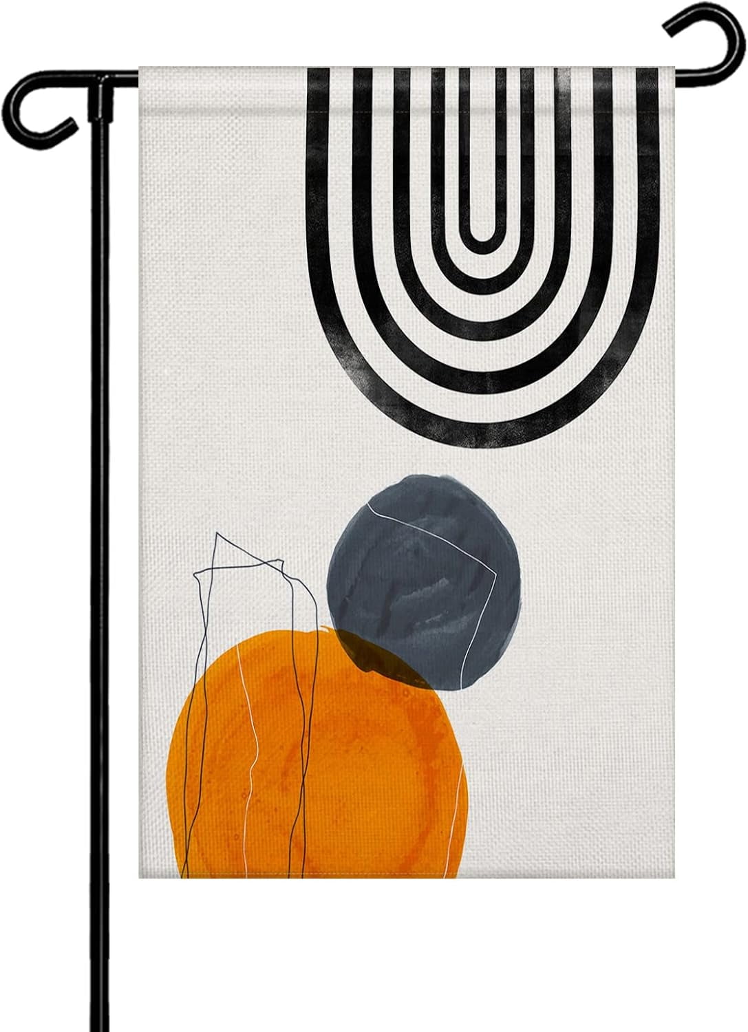 Boho Middle Century Garden Flag Double Sided, Modern Geometric Abstract ...