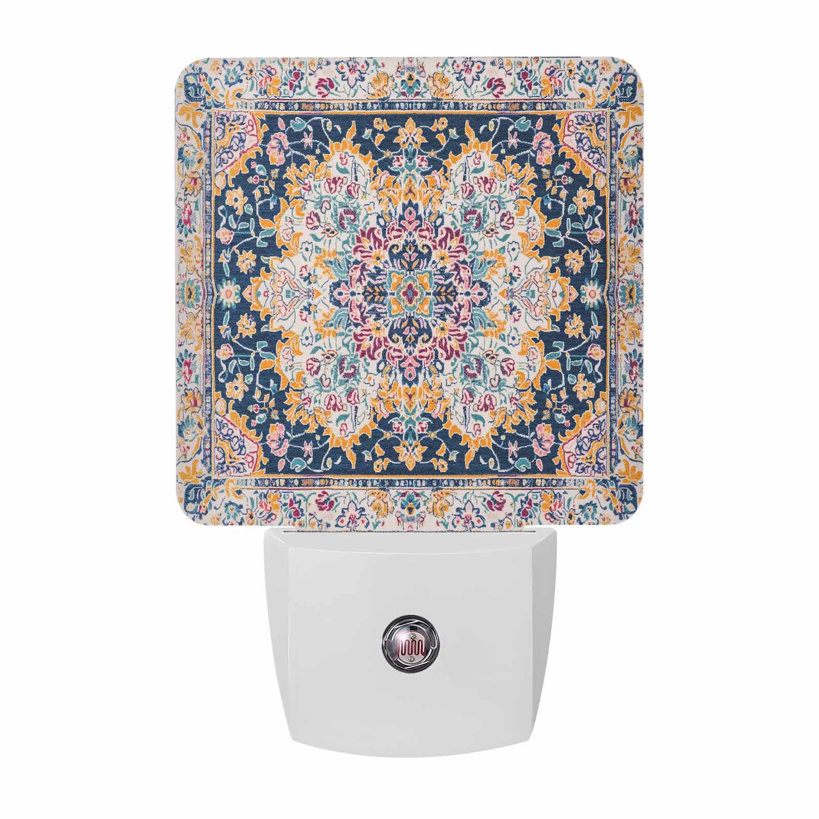Boho Middle Eastern Floral Plug-in LED Night Lights Vintage Ethnic ...