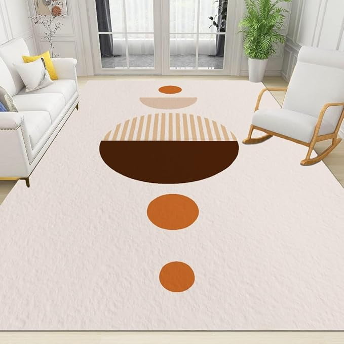 Boho Minimalist Style Line Area Rug, Mid Century Modern Geometry Rug ...