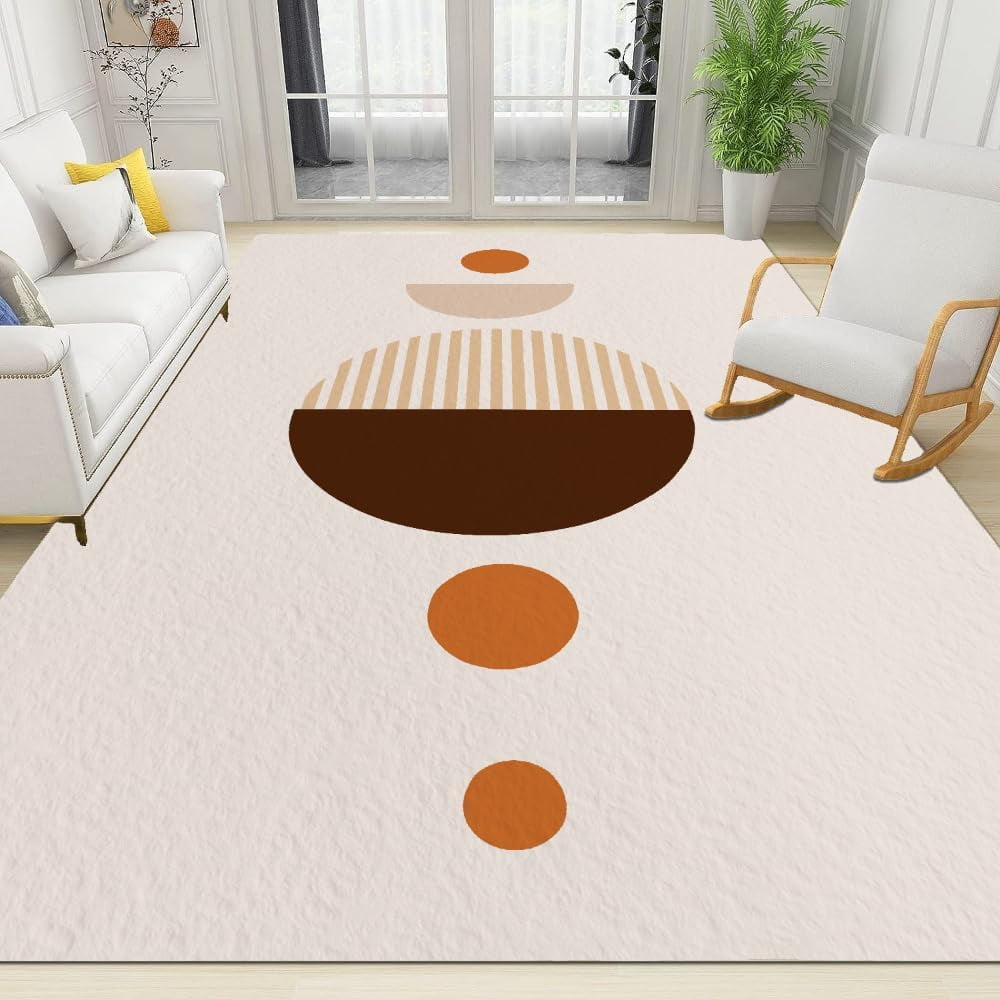 Boho Minimalist Style Line Area Rug, Mid Century Modern Geometry Rug ...