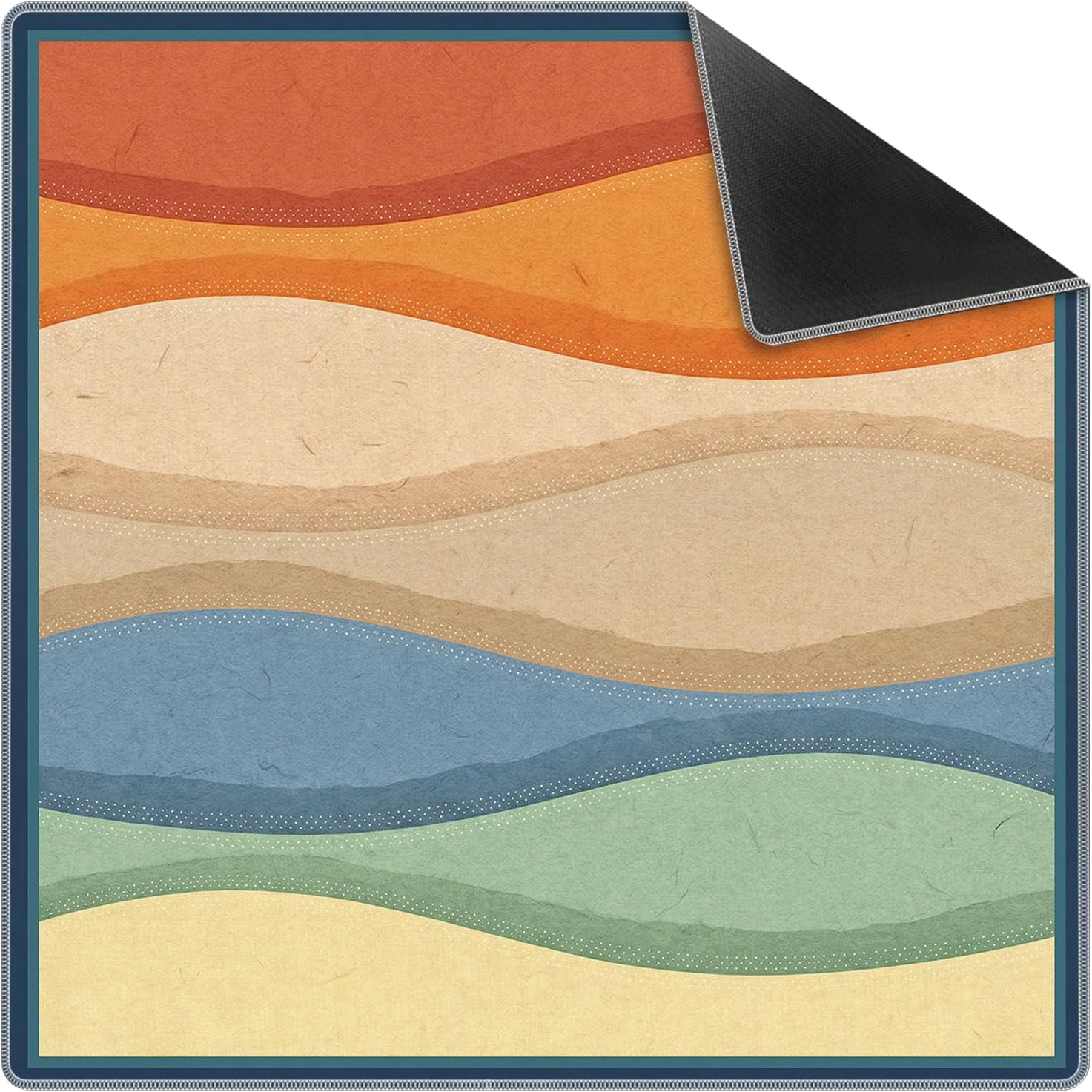 Boho Modern Abstract Mahjong Mat 31.5x31.5 Inch,Beautiful Colorful Non ...