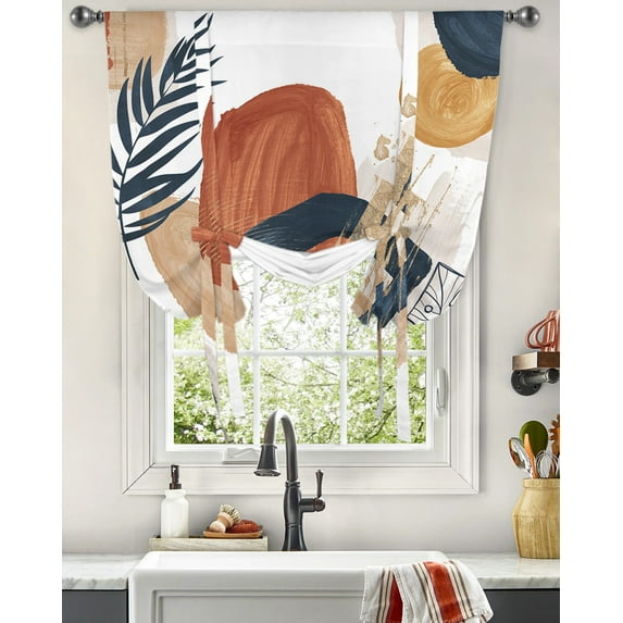 Boho Modern Geometric Abstraction Window Curtain for Living Room Home ...