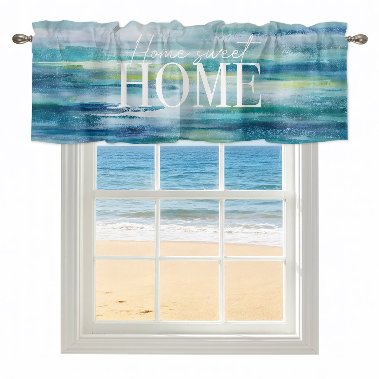 Boho Modern Kitchen Valances for Windows 60x18 Inch Kitchen Curtains ...