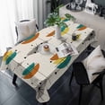Boho Modern Table Cloth Waterproof Tablecloths, Middle Century Teal ...