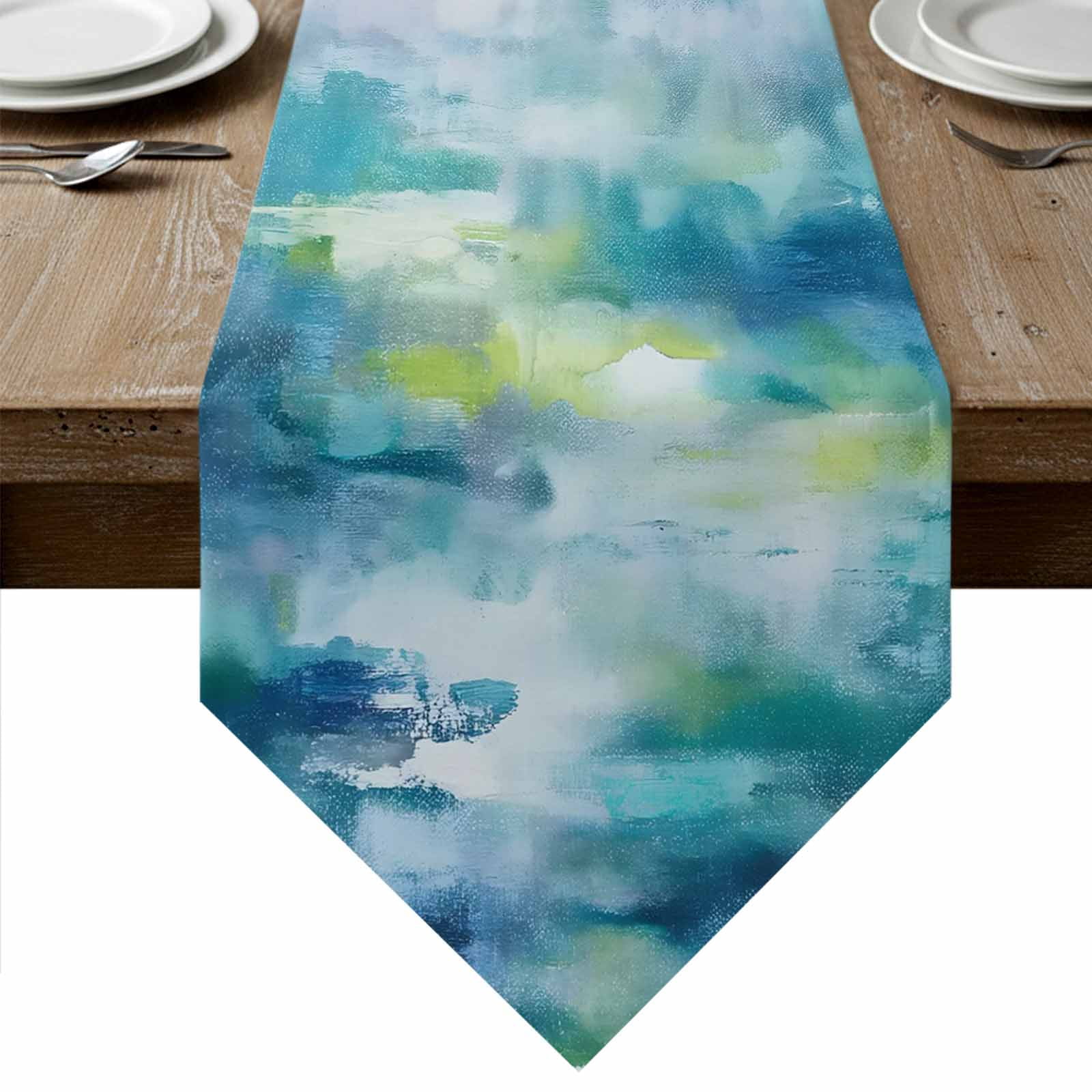 Boho Modern Table Runner Linen Burlap Table Runner 120 Inches Long ...
