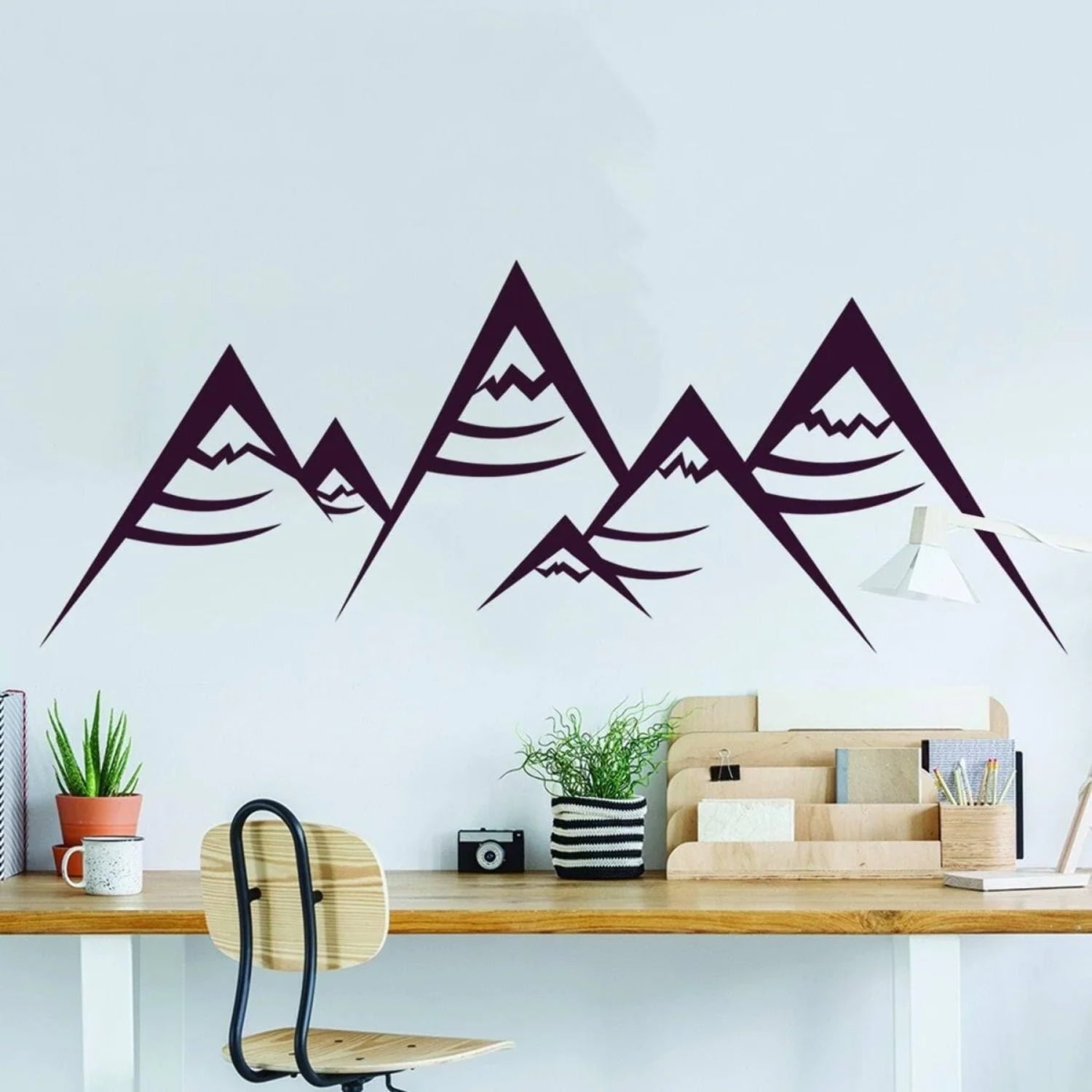 Boho Modern Vinyl Wall Decal - Geometric Peaks Design for Stylish ...