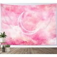 Boho Moon Abstract Pink Cloud Tapestry 60"x90", Large Wall Hanging for ...