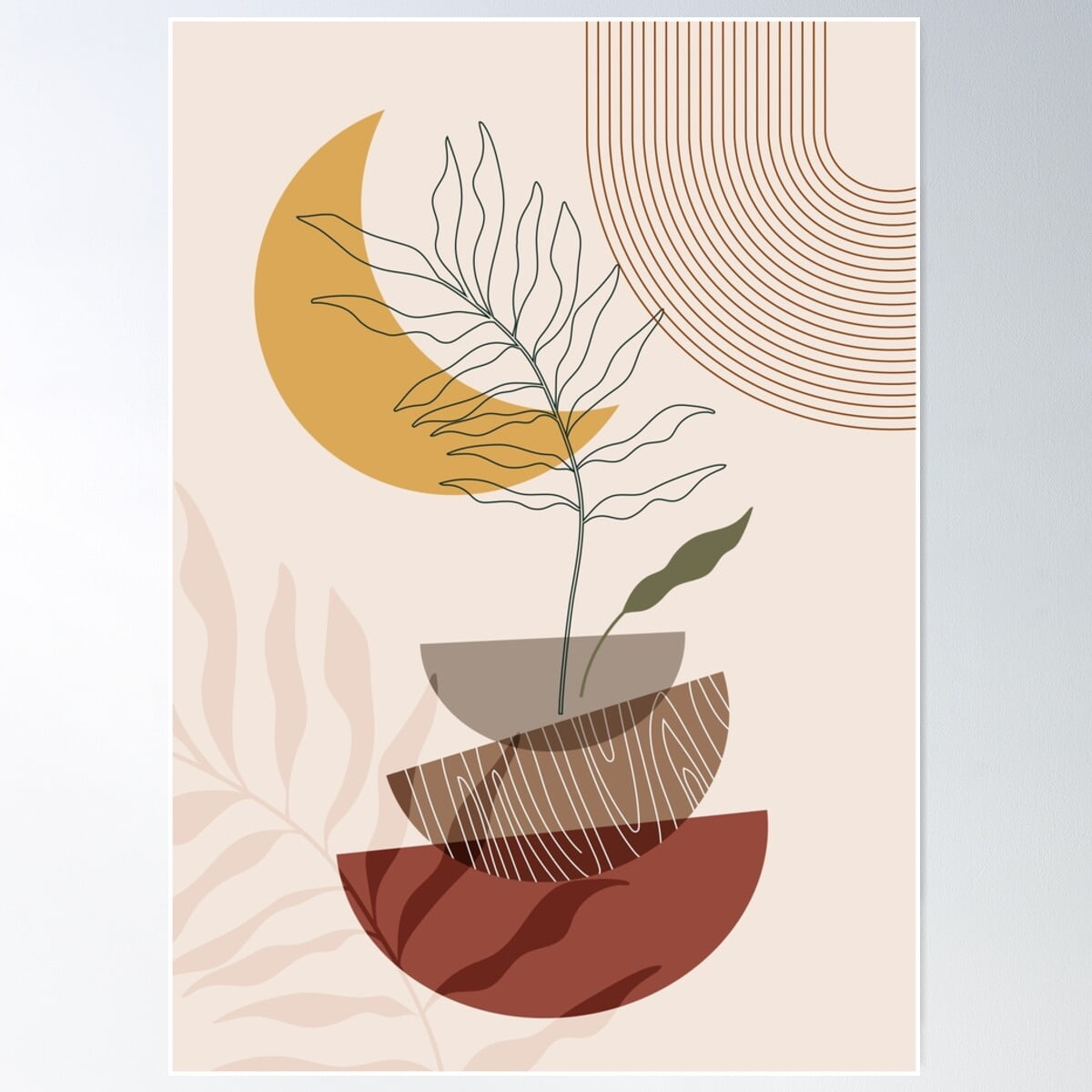 Boho Moon Art Poster Wall Art Bedroom Wall Art Home Decor Office Wall ...