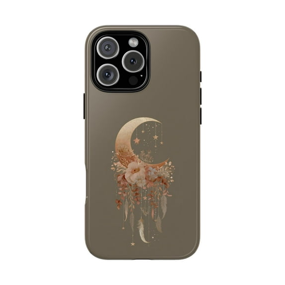 Boho Moon Celestial Floral Phone Case for iPhone 17 through 11 Pro Max ...