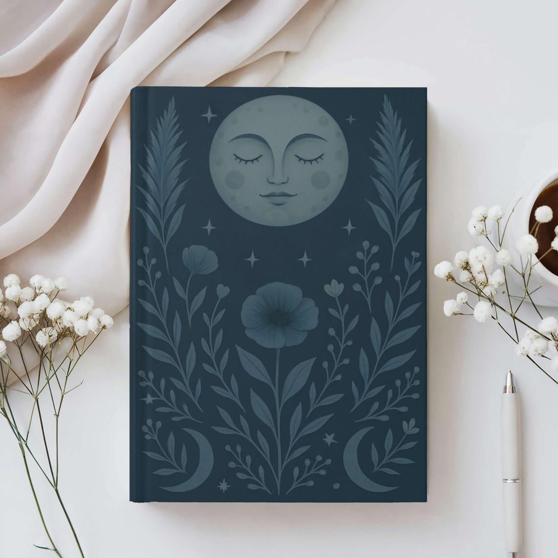 Boho Moon Hardcover Journal Lined Celestial Dream Notebook Aesthetic ...