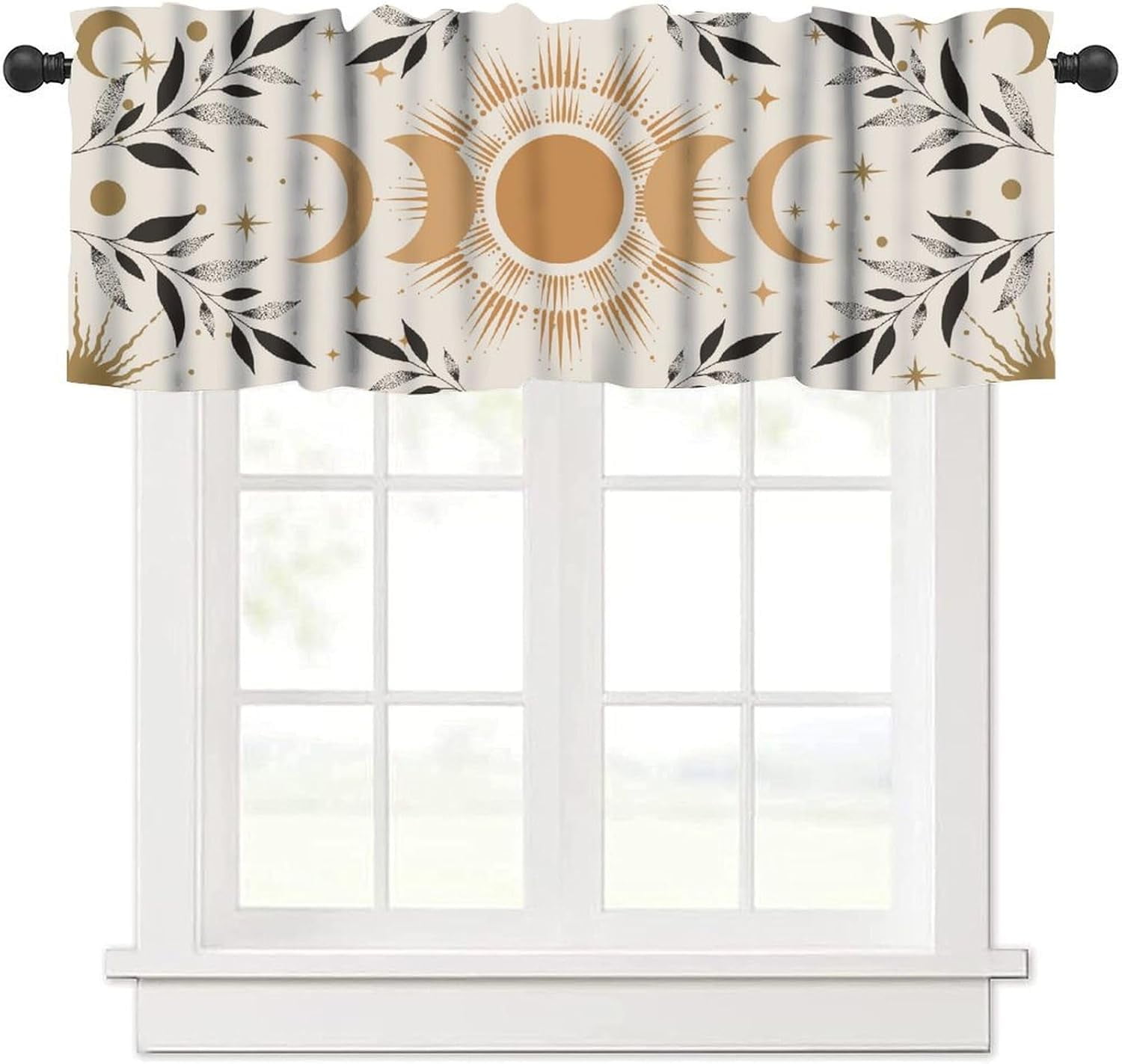 Boho Moon Phase Valance, Boho Mystic Celestial Sun Moon Star Magic ...