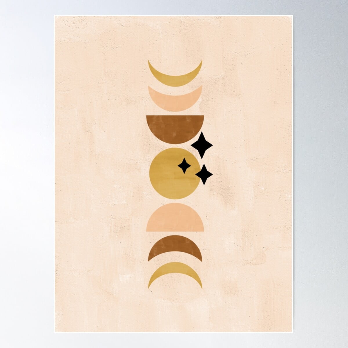 Boho Moon Phases, Crescent Moon Poster Wall Art, Modern Wall Decor For ...