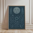 Boho Moon Poster, Floral Boho Wall Art, Celestial Botanical Moon Print ...