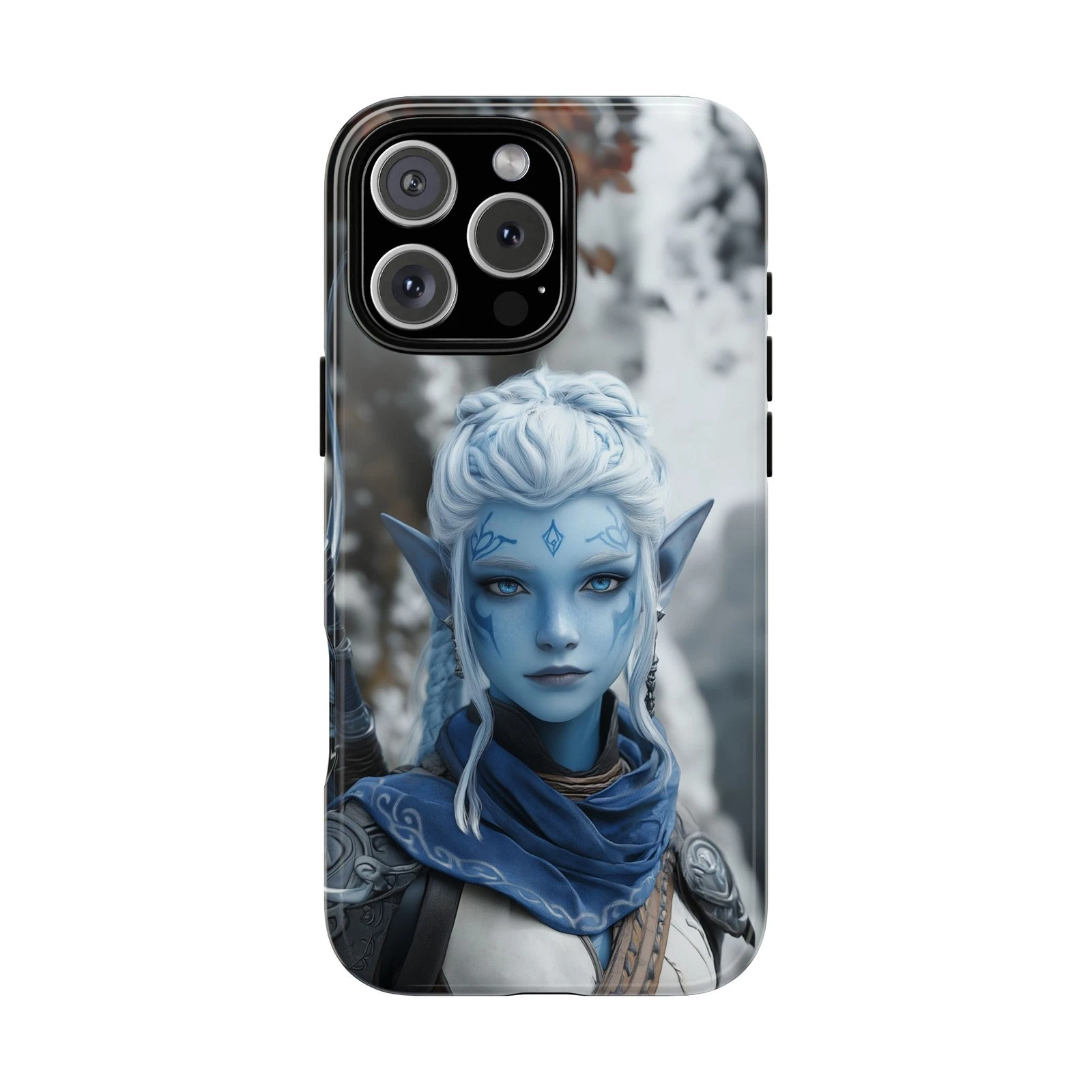 Female Tiefling Blue Warrior Fantasy Character Phone Case with iPhone ...