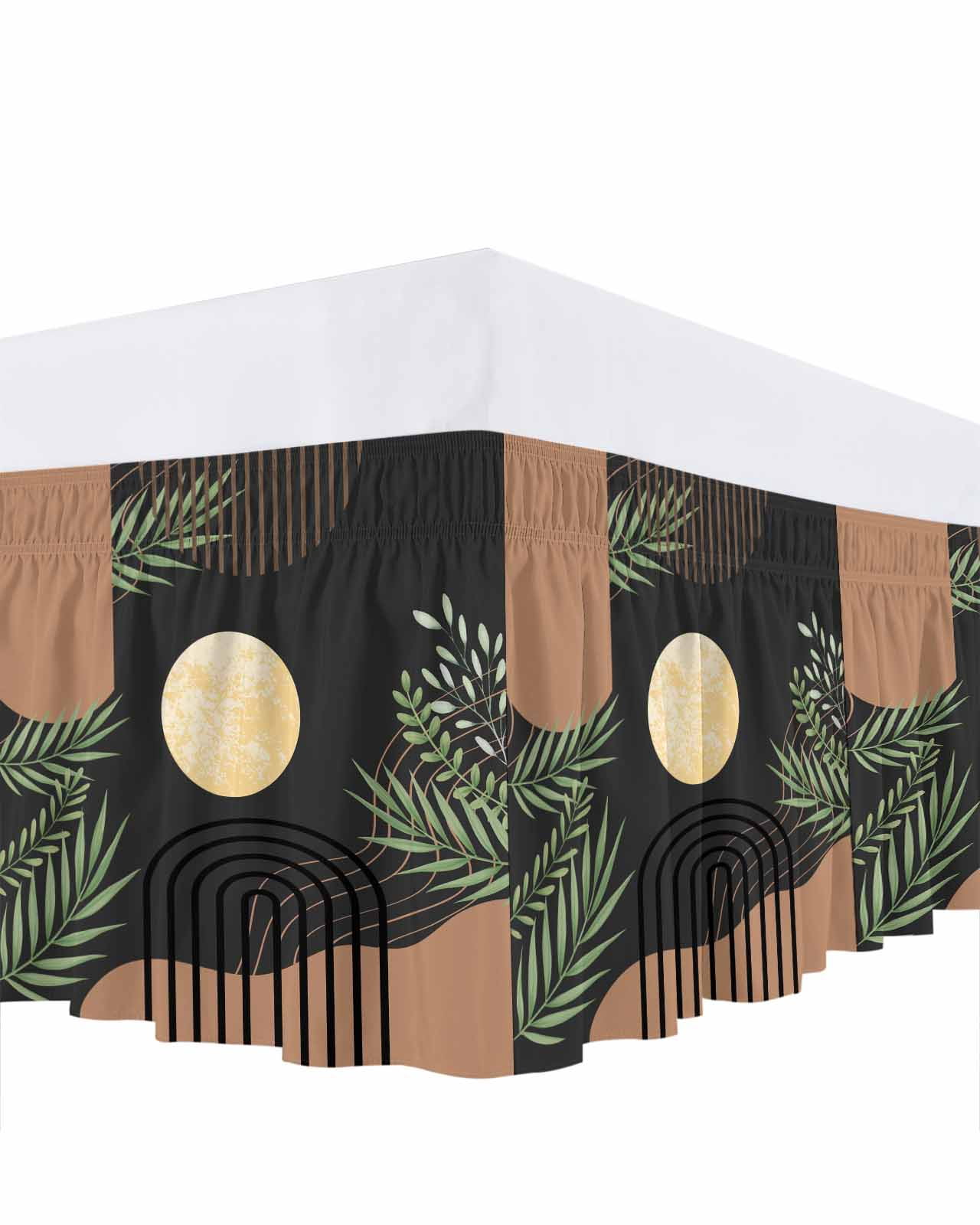 Boho Moon Ruffle Bed Skirt California King Size Modern Bohemian Green ...