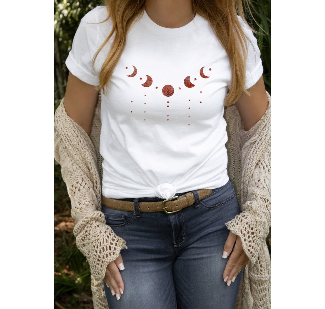 Boho Moon shirt, Moon Phase Shirt, Celestial shirt, Moon Phases Shirt ...