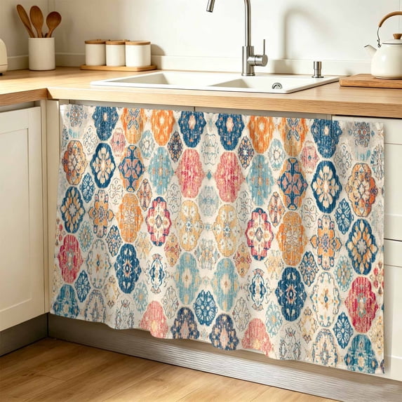 Boho Morocco Cabinet Curtain 32"Wx55"L,Dustproof Pantry Door Curtain ...