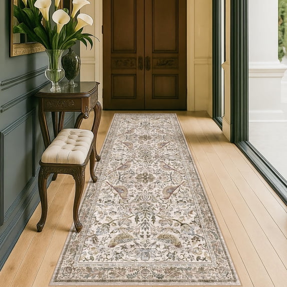 Boho Moss 2'6"x10' Long Hallway Runner Rug - Vintflfor Kitchen Floor ...