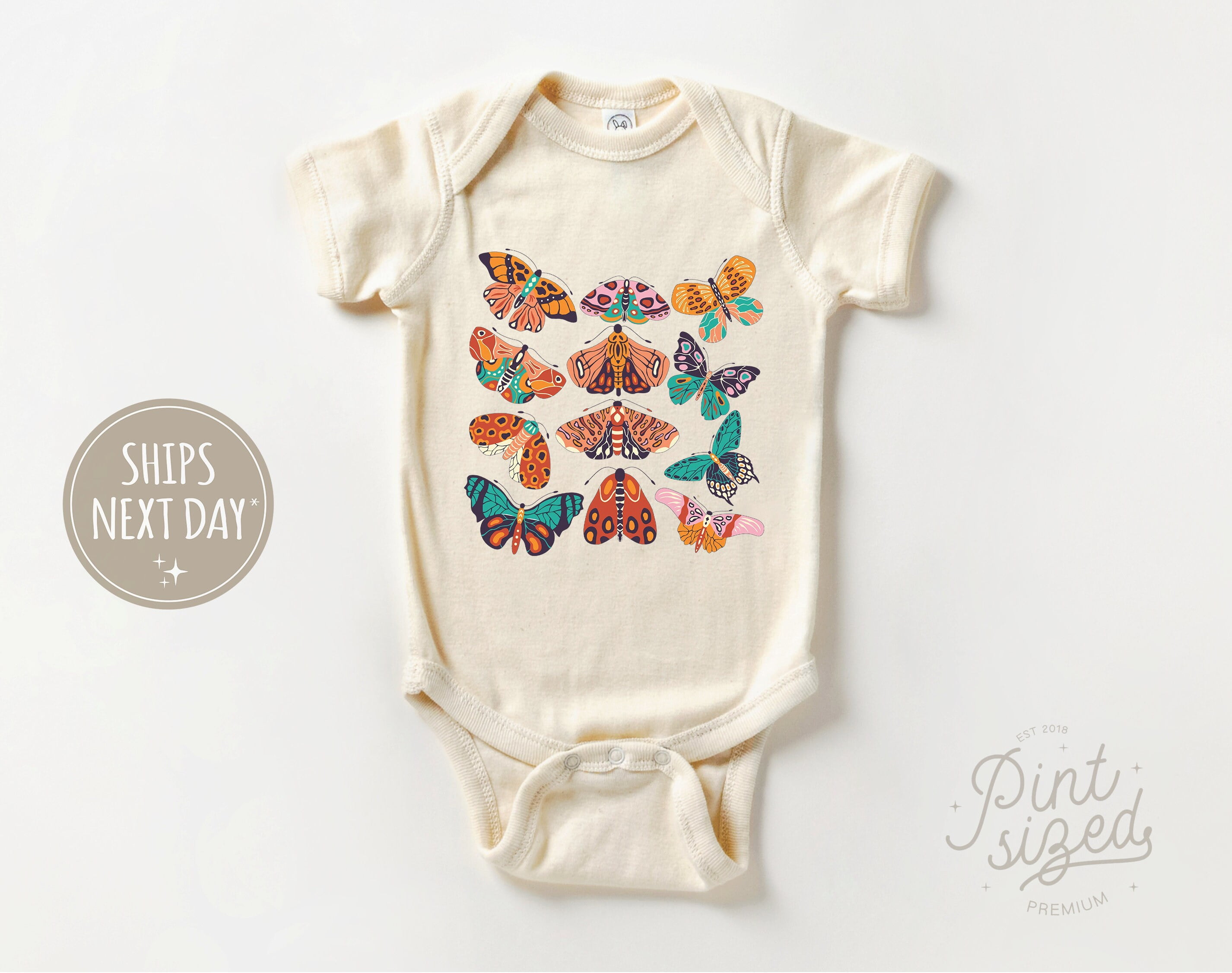 Boho Moth Baby Onesie, Butterfly Bodysuit, Spring Baby Onesie Cute Baby ...