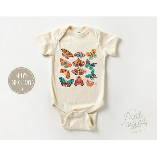 Boho Moth Baby Onesie, Butterfly Bodysuit, Spring Baby Onesie Cute Baby ...