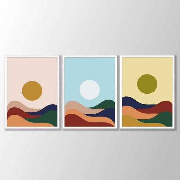 Boho Mountain Landscape Print Set Chic Home Decor Home Decor Office ...