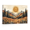 Boho Mountain Sun Wildflower Rustic Nature For Home Bedroom Living Room ...