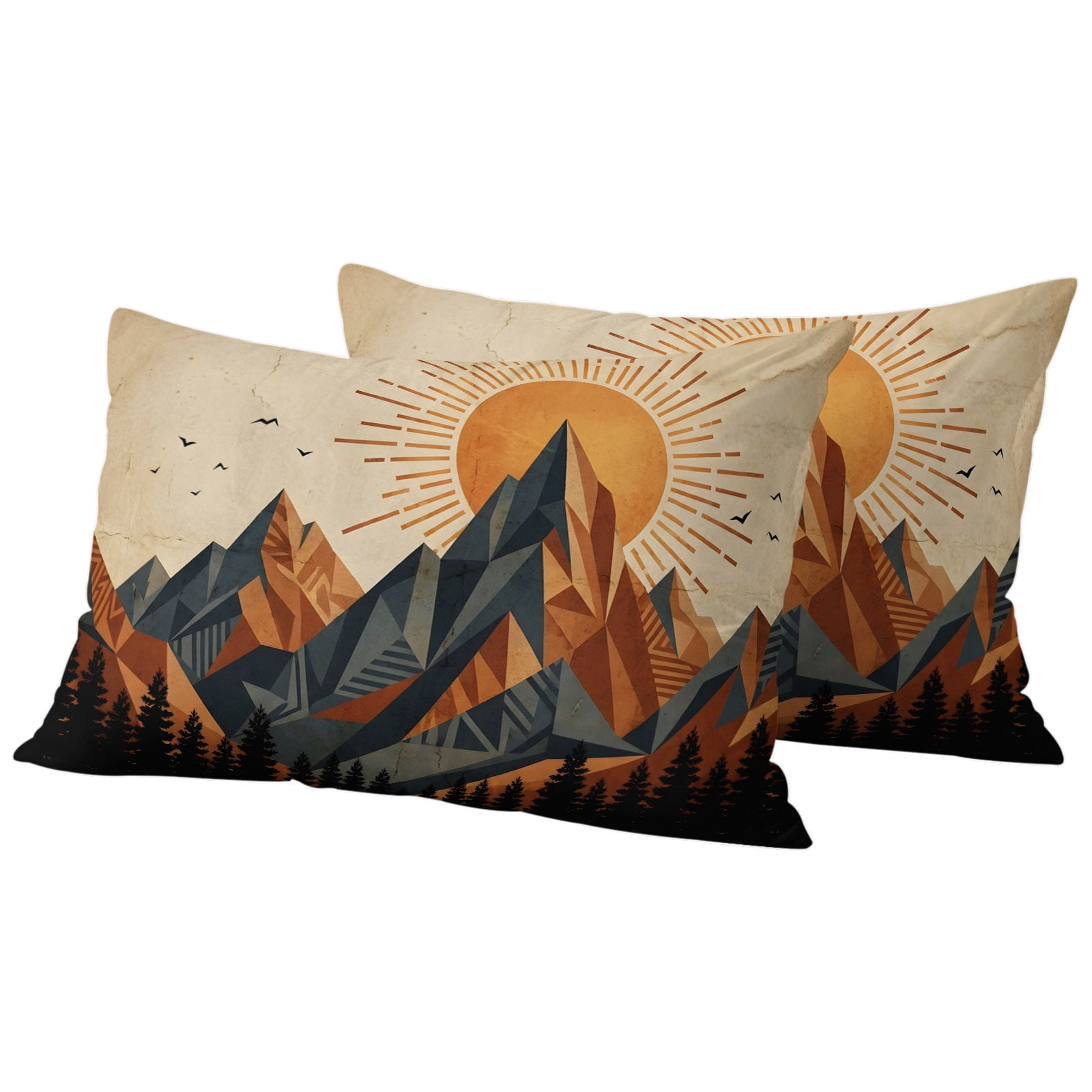 Boho Mountains Outdoor Waterproof Pillow Covers, Bohemia Geometric ...