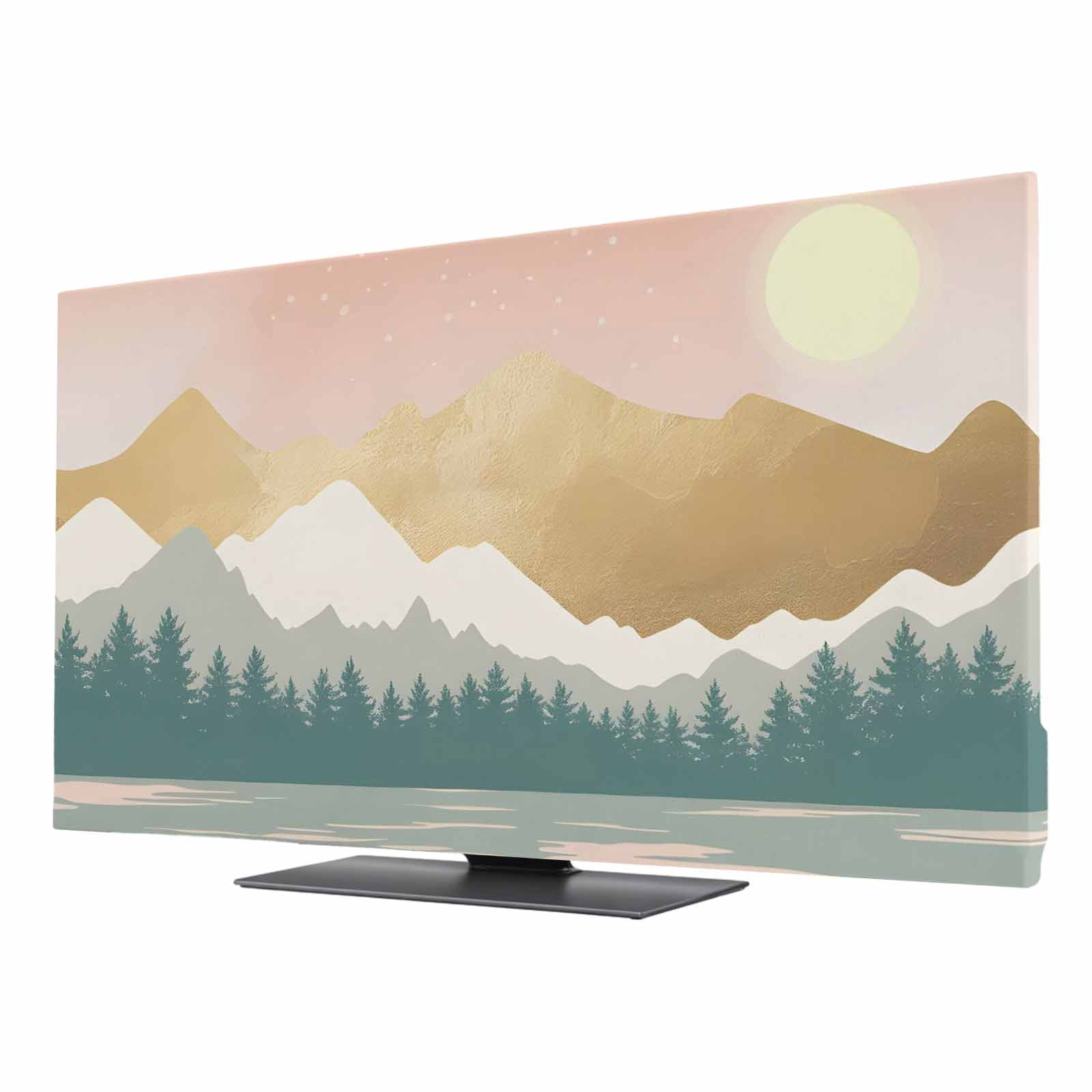 Boho Mountains TV Cover for 65 Inch Screen, Stretch Fabric Dustproof TV ...