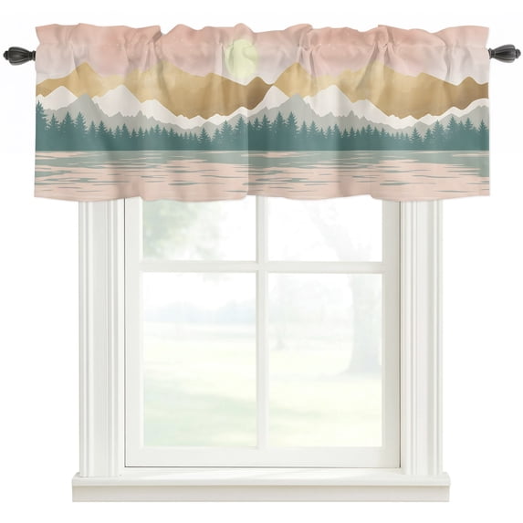 Boho Mountains Valances for Windows Farmhouse Kitchen Curtains Valances ...