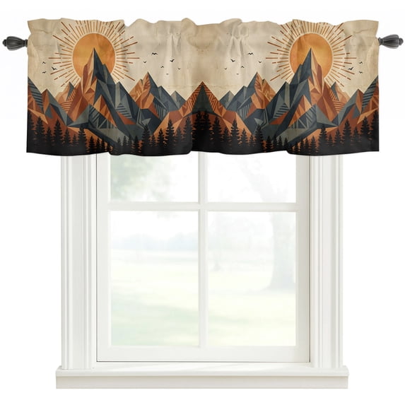 Boho Mountains Valances for Windows Farmhouse Kitchen Curtains Valances ...