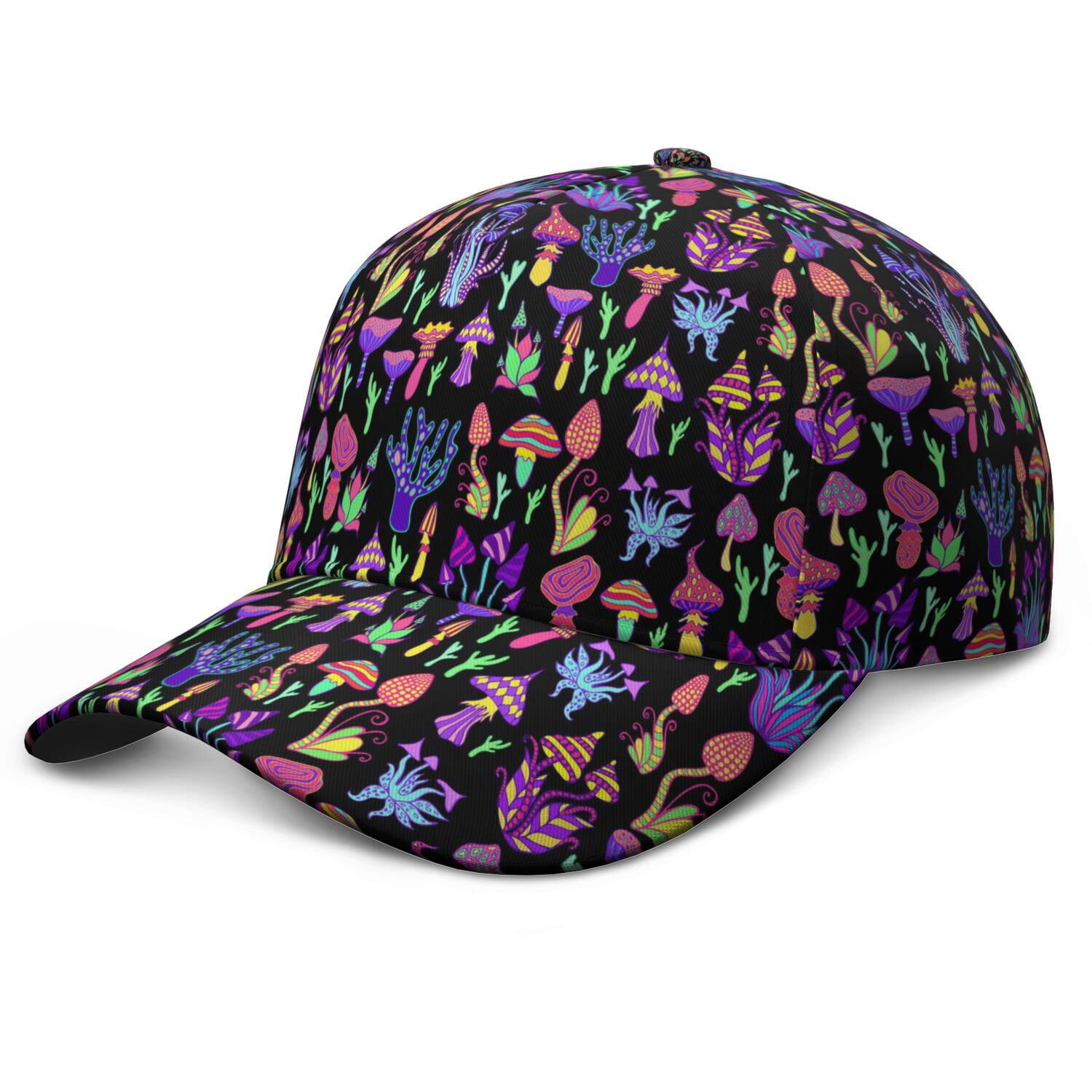 Boho Mushroom Baseball Cap - Vintage Adjustable Snapback Hat for Men ...