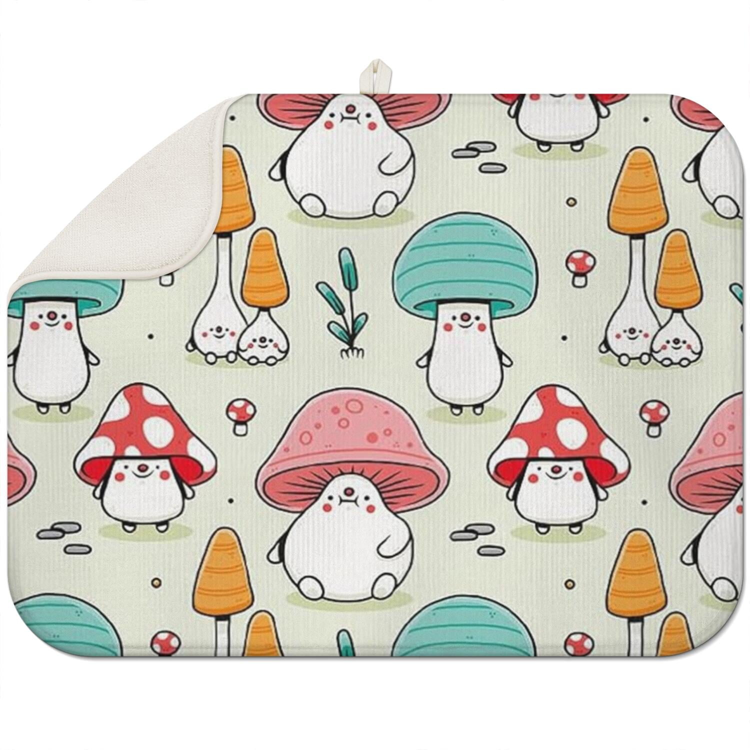 Boho Mushroom Dish Drying Mat for Kitchen Counter 18x24 Inch Super ...