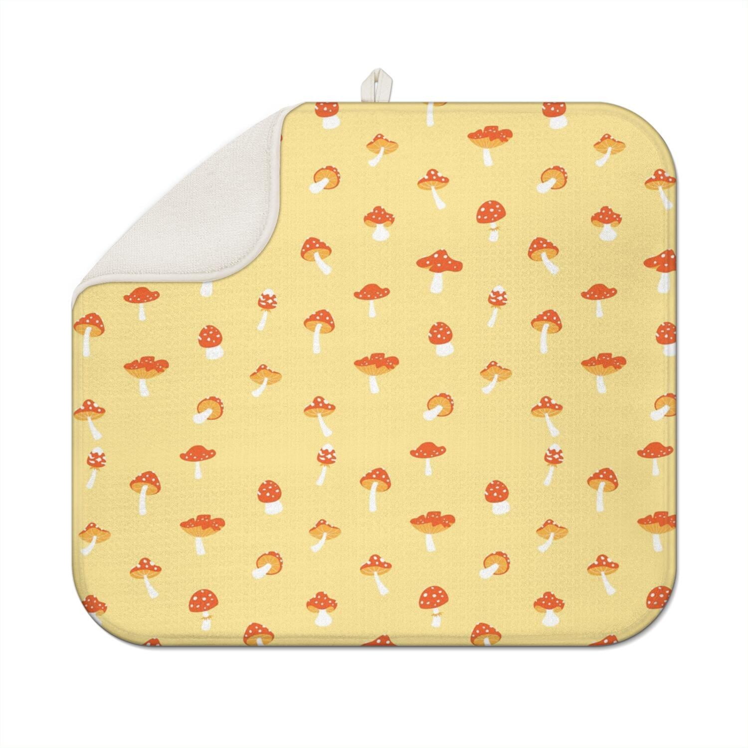 Boho Mushroom Dish Drying Mat – Magical Forest Mushrooms and Vintage ...