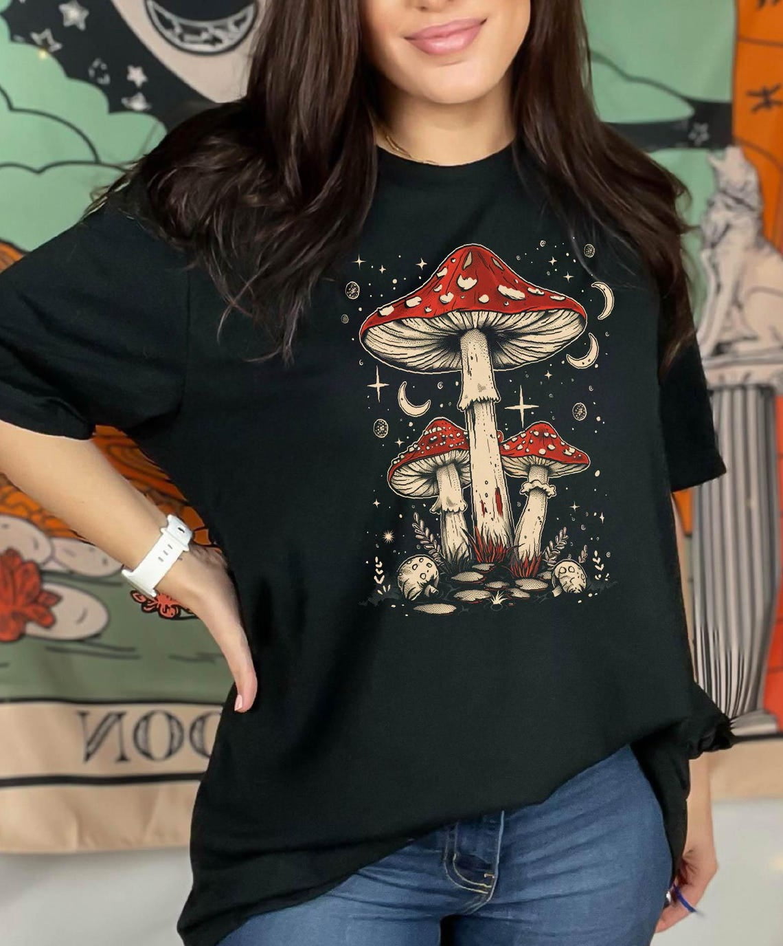 Boho Mushrooms Shirt, Cottagecore Shirt, Vintage Mushrooms Shirt ...