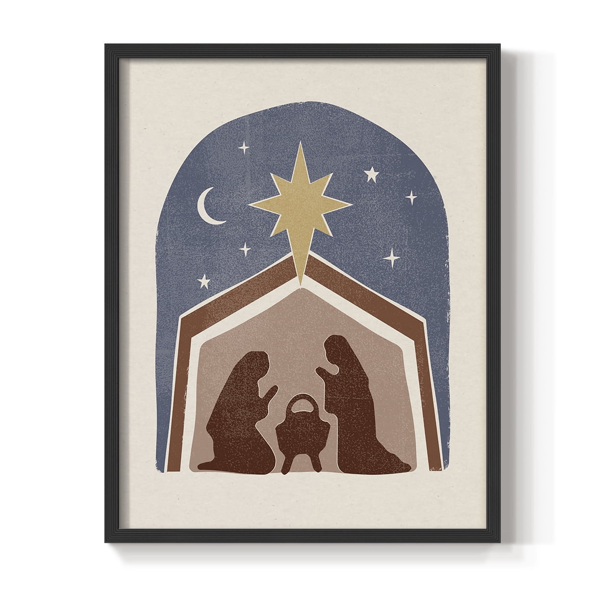 Boho Nativity I Framed Print in Black Solid Wood Framed Print No Nail ...