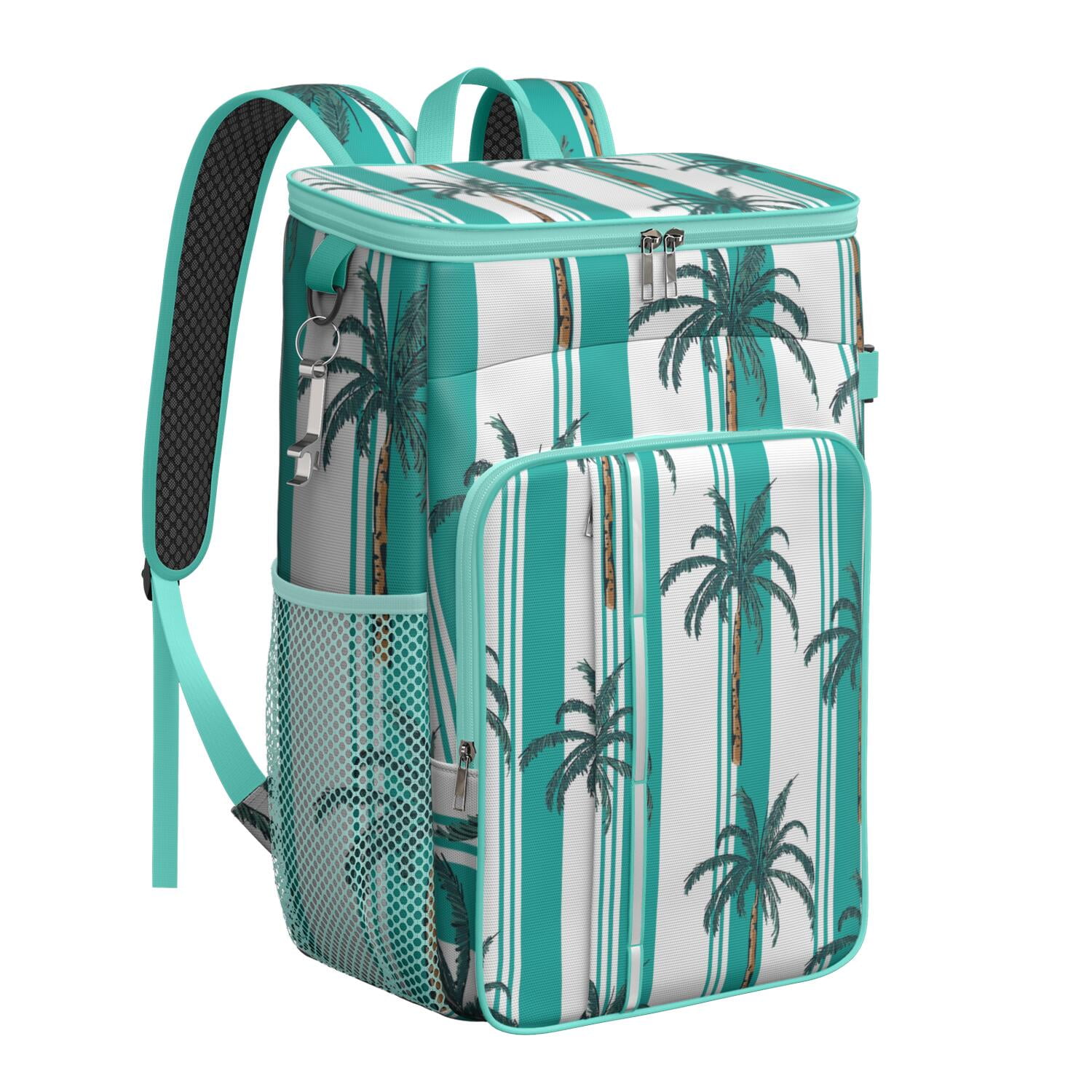 Boho Nautical Coastal Soft Cooler Bag - 20L Beachy Cooler Backpack with ...
