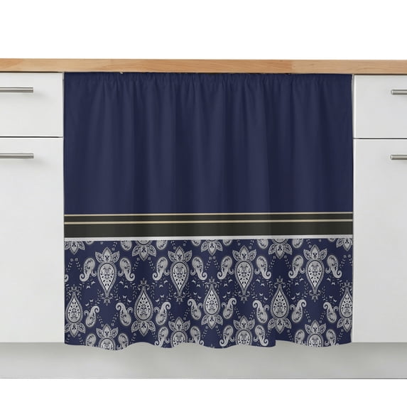 Boho Navy Blue Flower Sink Skirt 10"W x 11"L,Dustproof Under Sink ...
