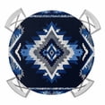 Boho Navy Blue Grey Round Tablecloth for 55-60 Inch Tables,Fitted Table ...