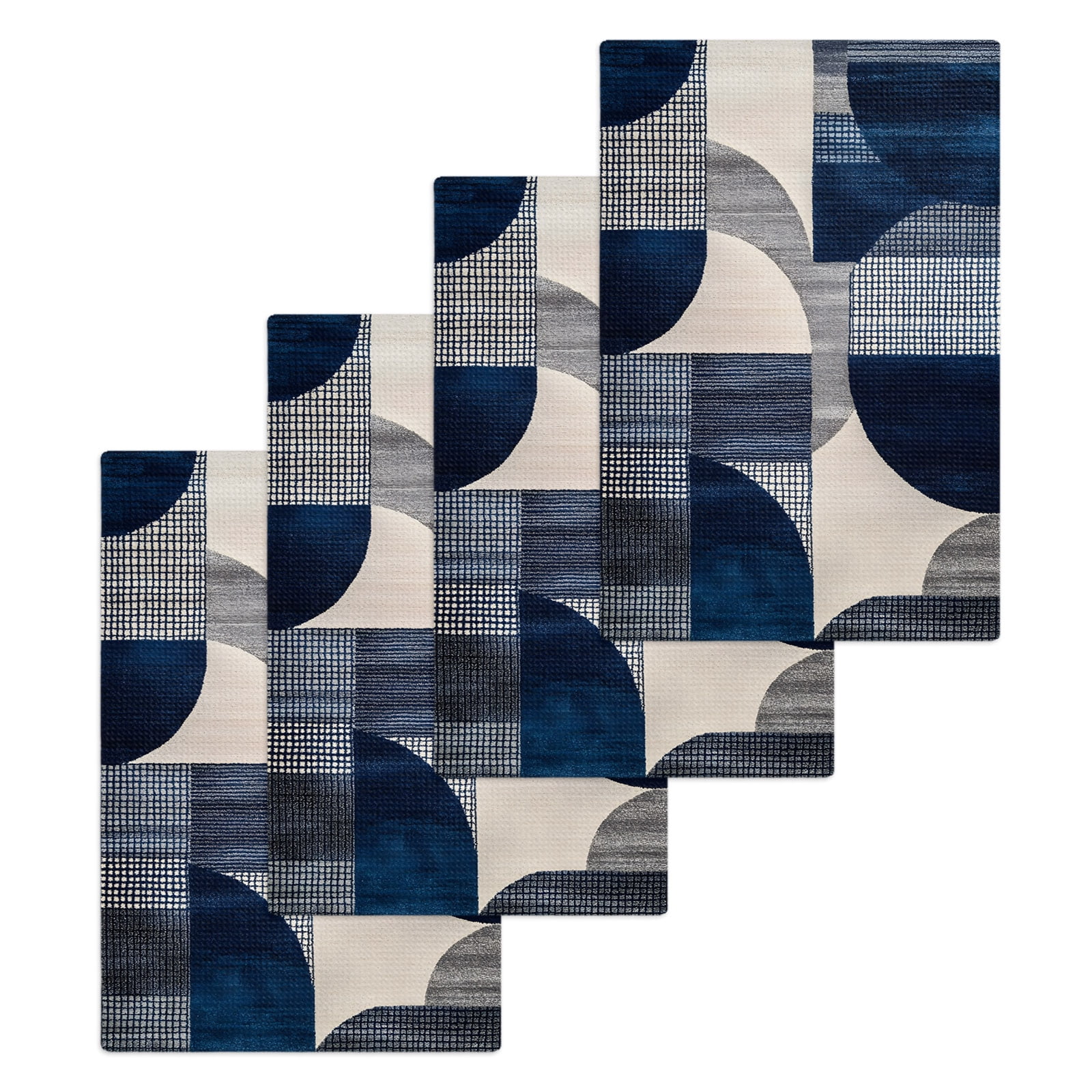 Boho Navy Blue Kitchen Dish Towels for Drying Dishes Set of 4, Modern ...